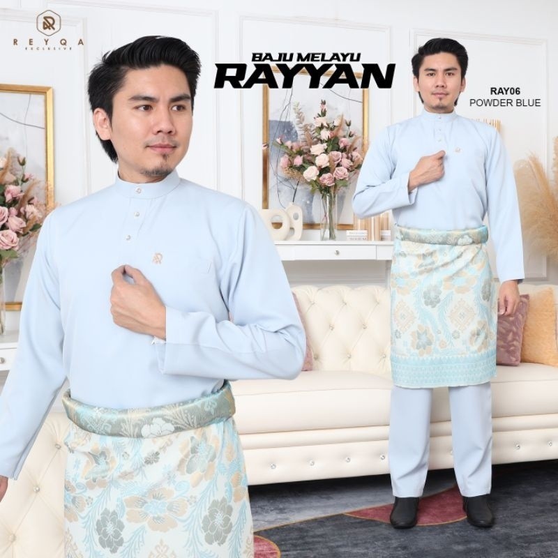 BAJU MELAYU MODEN BAJU RAYA 2024 ROYAL BLUE SMOKEY TURQUOISE SAGE GREEN ...