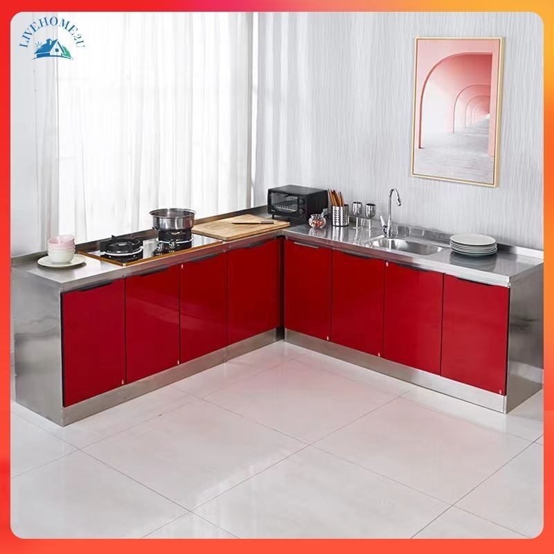 RED Stainless Steel Kitchen Cabinet | Shopee Malaysia