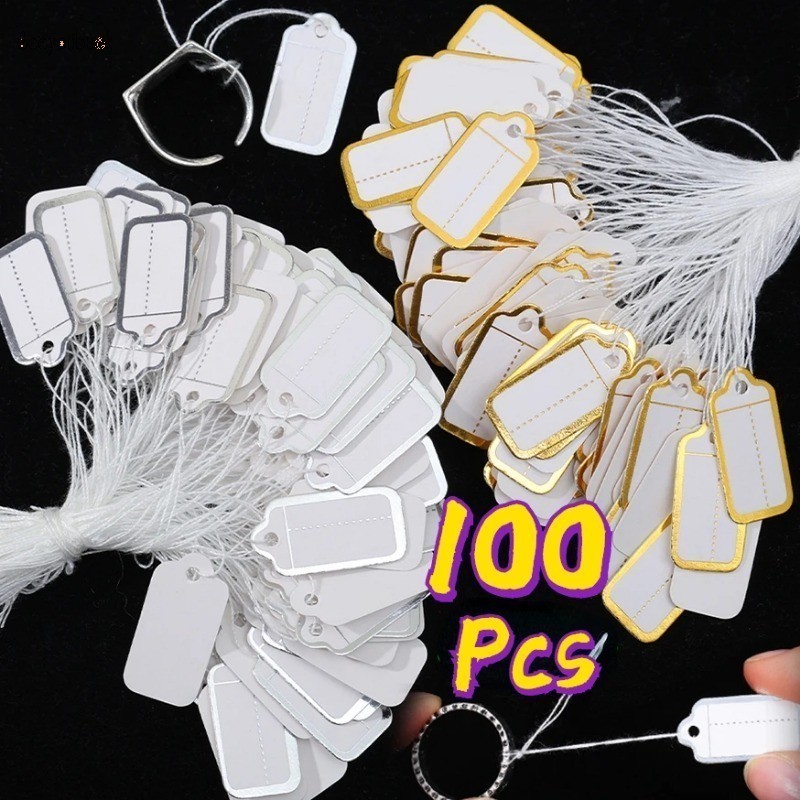 100Pcs Gold and Silver Color Jewelry Packaging Display Label Small Tag ...