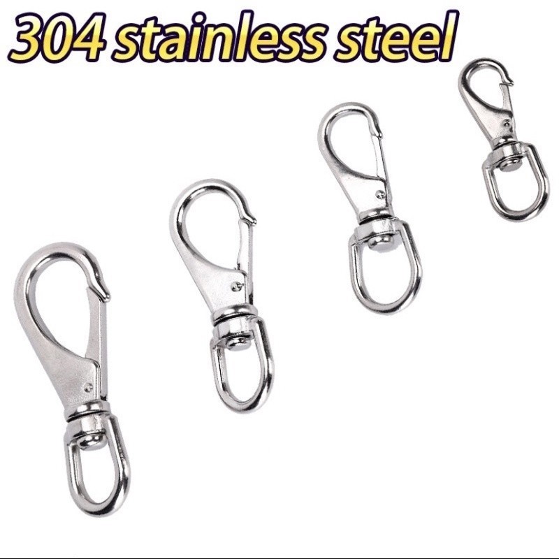 304 STAINLESS STEEL SWIVEL EYE BOAT SNAP HOOK WITH SPRING LOADED SAFETY ...