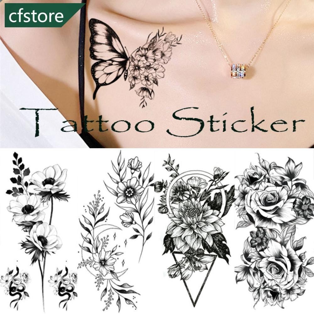 CFSTORE Small Fresh Black Tattoo Stickers Waterproof Long Lasting ...