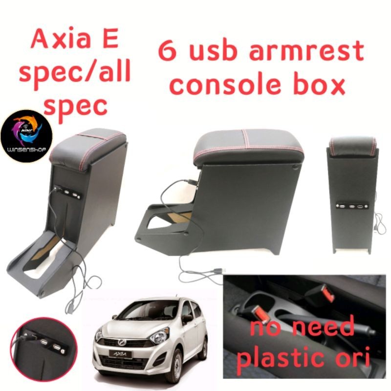 PERODUA AXIA E SPEC / ALL SPEC / 6 USB ARMREST CONSOLE BOX CAR | Shopee ...