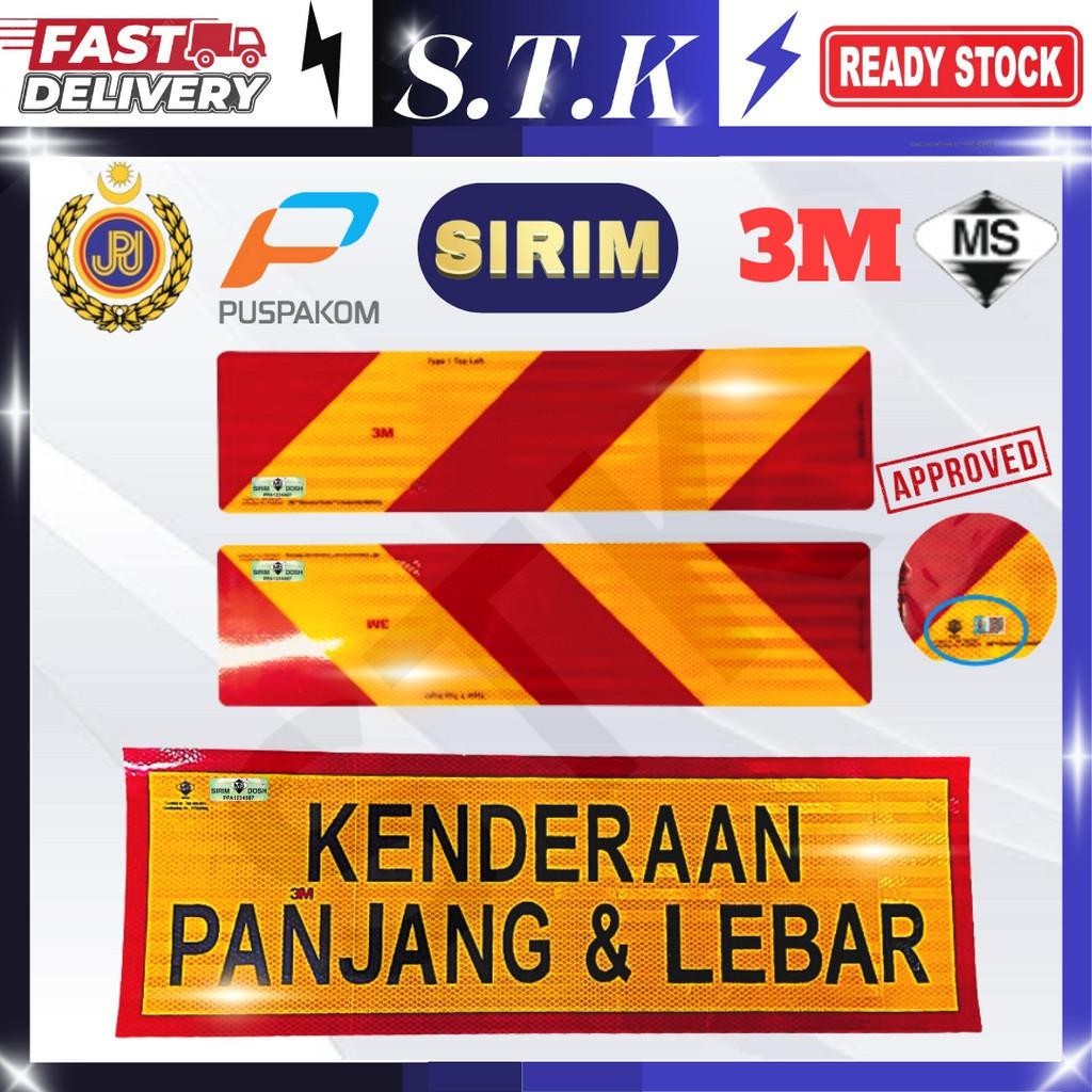3M SIRIM YELLOW/RED Reflective Sticker Lorry JPJ Puspakom / KPL ...