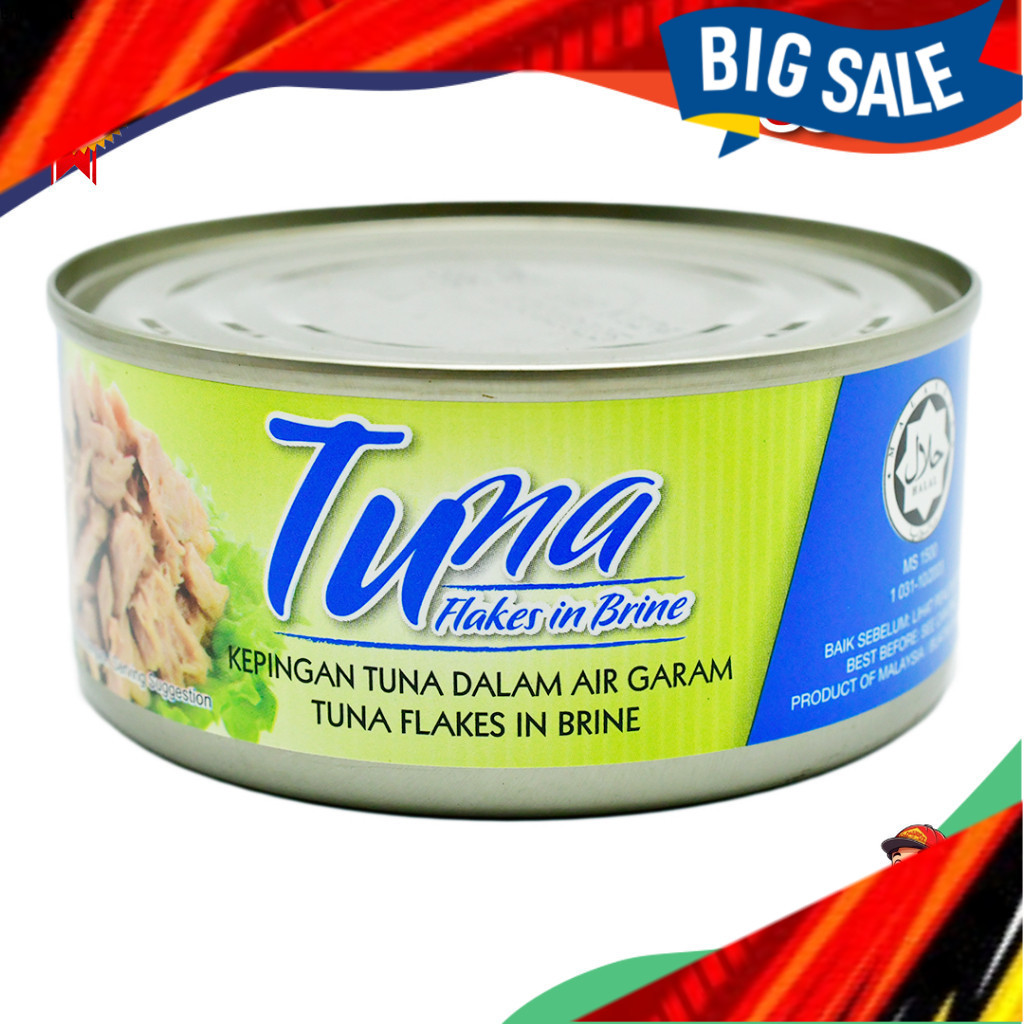 Ikan Tuna Dalam Tin, Ikan Tuna Cap Bintang Tuna Flakes in Brine ...