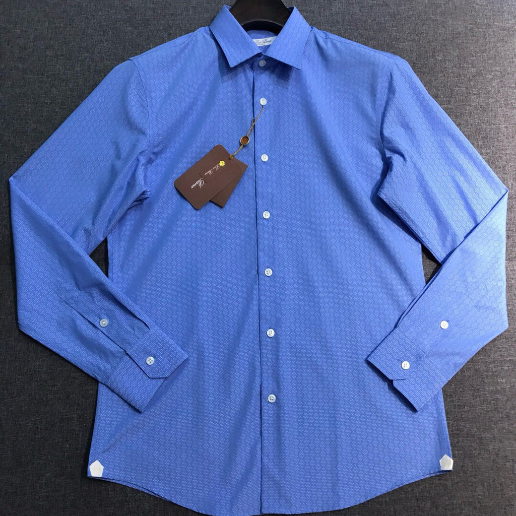 Mhjo Loro Piana Italian Elegant Style Jacquard Plush Cotton Shirt Men ...