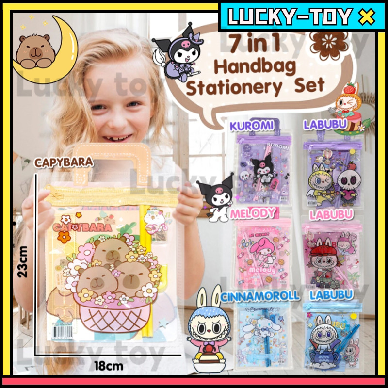【ReadyStock 🇲🇾】Alat Tulis Capybara Kuromi Labubu Stationery Set For ...