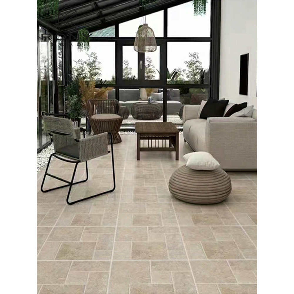 French Castle Vintaj Lime Stone Jubin Vila Seramik Penuh Luar Halaman ...
