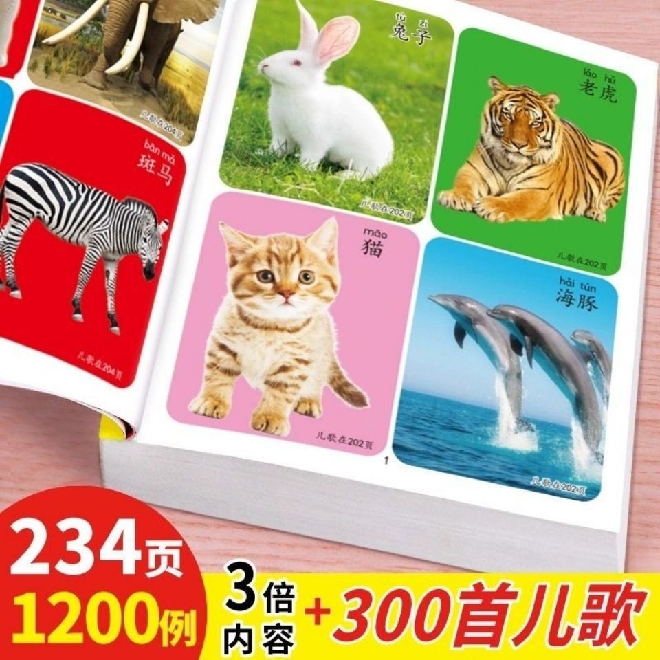 #幼儿早教书籍看图认物水果动物昆虫恐龙植物形状数字大全绘本认图; Early Childhood Education Books Look ...