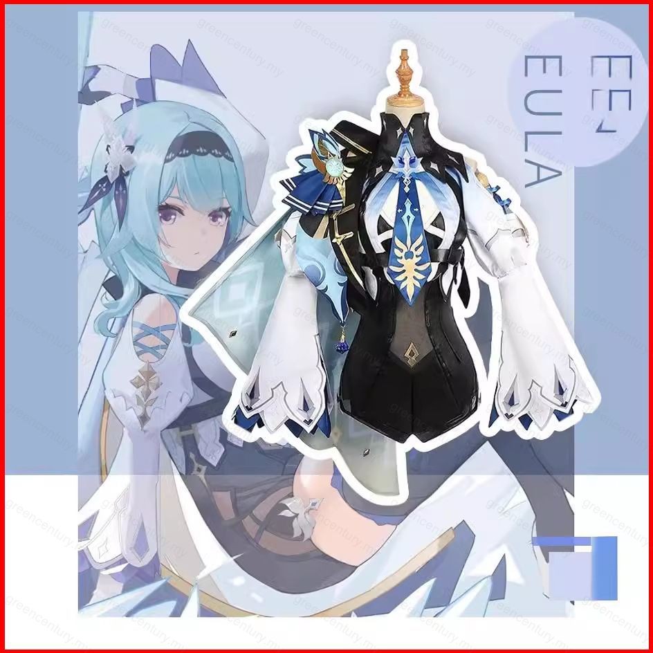YS Genshin Impact Eula dress wig shoes cosplay cloth Halloween party ...