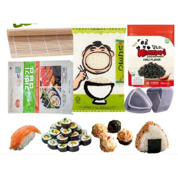 Sushi set Seaweed Sheet Kimbap / Sushi Combo Set With Sumo Rice Japan ...