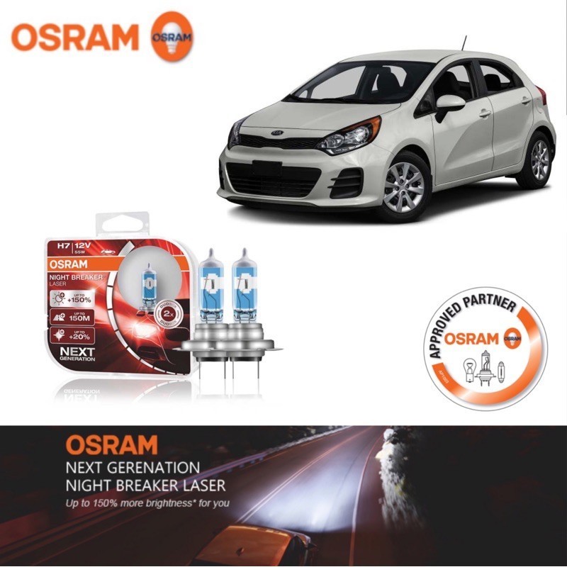 OSRAM NBL H7 Headlight Bulb for Kia Rio (UB) Hatchback / Sedan 3rd Gen ...
