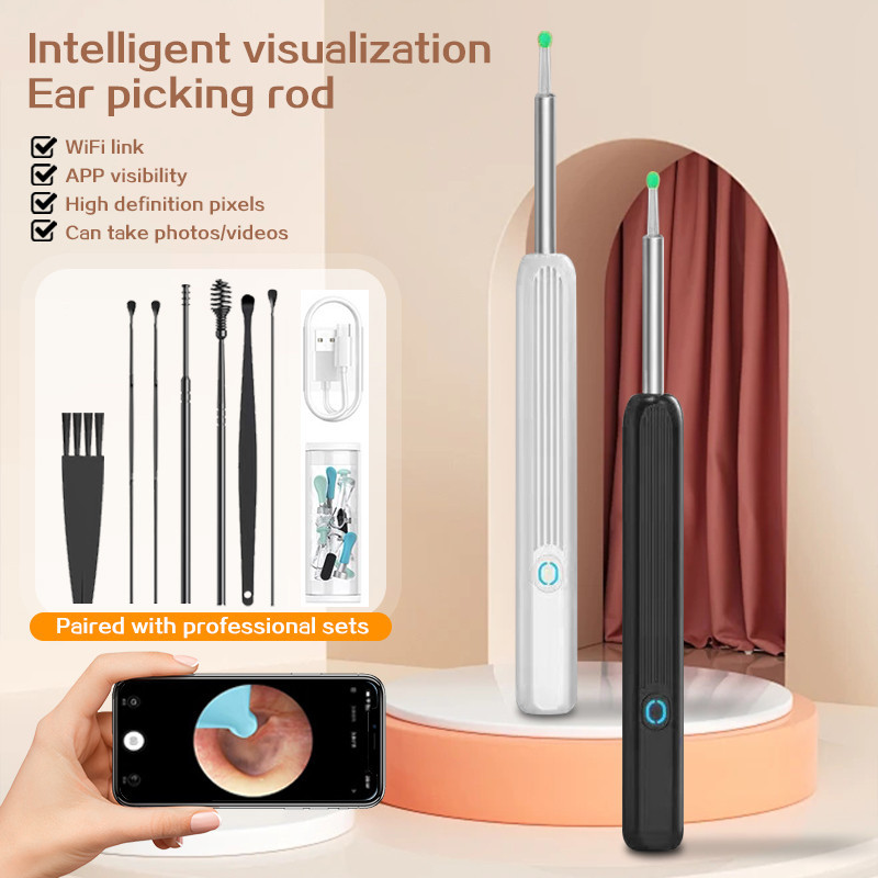 Wireless Smart Visual Ear Cleaner Otoscope Ear Wax Removal Tool with ...