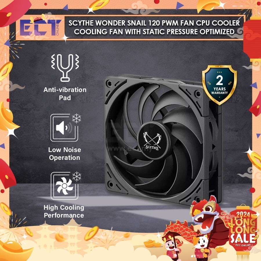 Scythe Wonder Snail 120 PWM Fan CPU Cooler Cooling Fan with Static ...