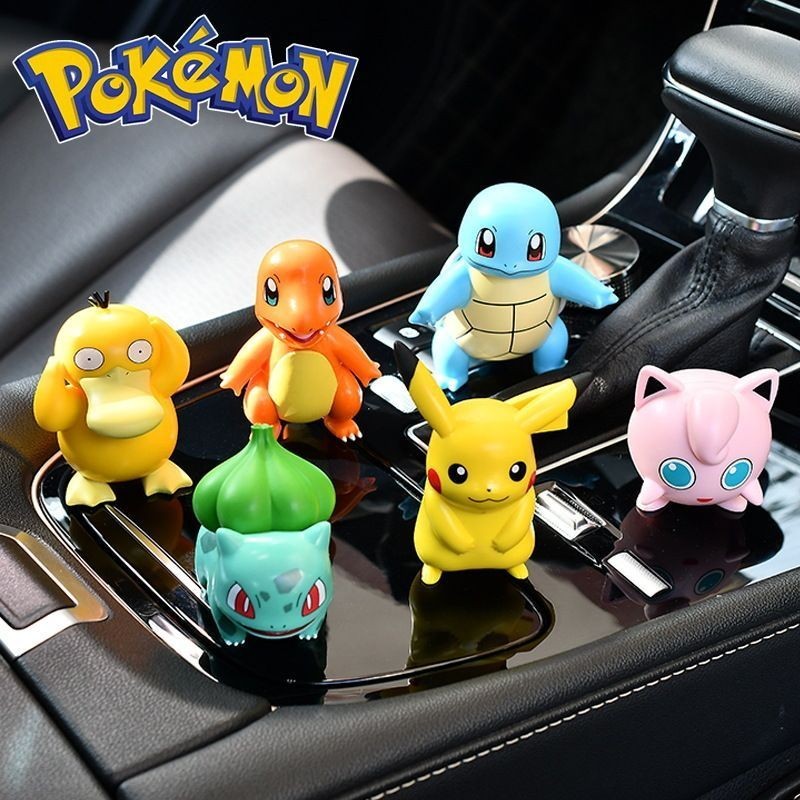 6Pcs/Set Pokemon Pikachu Figure Psyduck Charmander Bulbasaur PVC Model ...