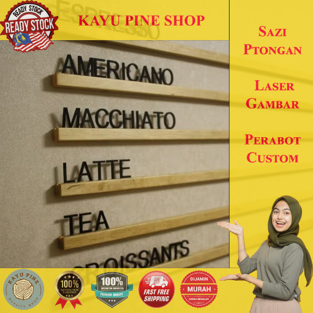 Wall Rail Text for Cafe Menu | Wall Dec | Signboard | Address Board ...