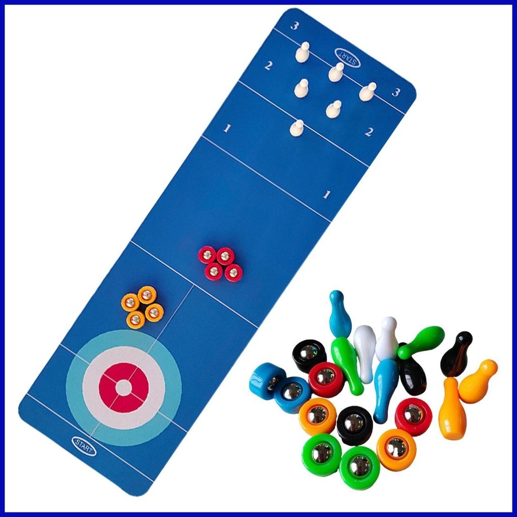 Tabletop Curling Game Tabletop Shuffleboard Bowling Game 3 in 1 Curling ...
