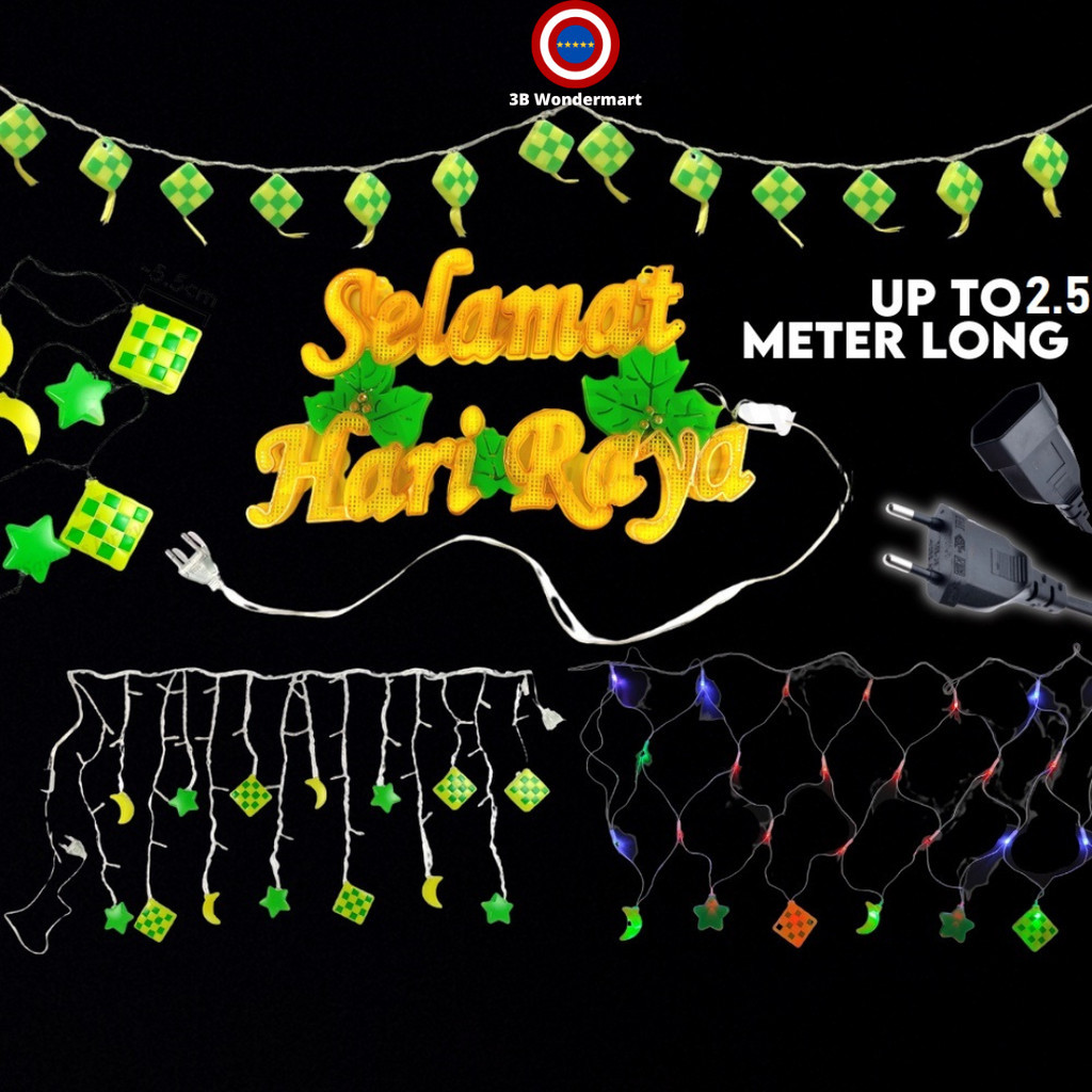Selamat Hari Raya Aidilfitri Decorative LED Lights Set With Variety ...