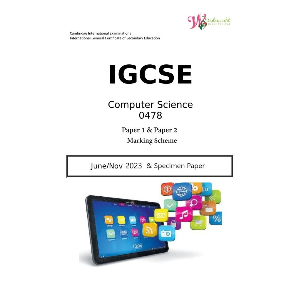 Igcse Computer Science 0478 Paper 1 And Paper 2 Question Paper