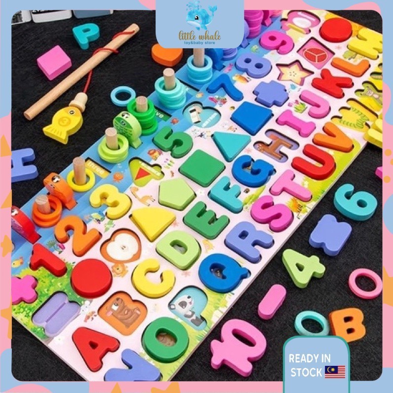 🐳ABC Board Game EARLY LEARNING WOODEN 7 IN 1 EARLY LEARNING PUZZLE ...