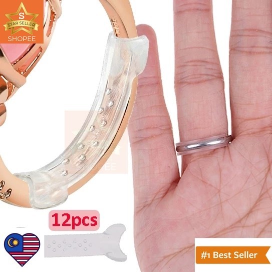 (MW)12Pc/Set Invisible Clear Ring Size Adjuster for Loose Rings ...