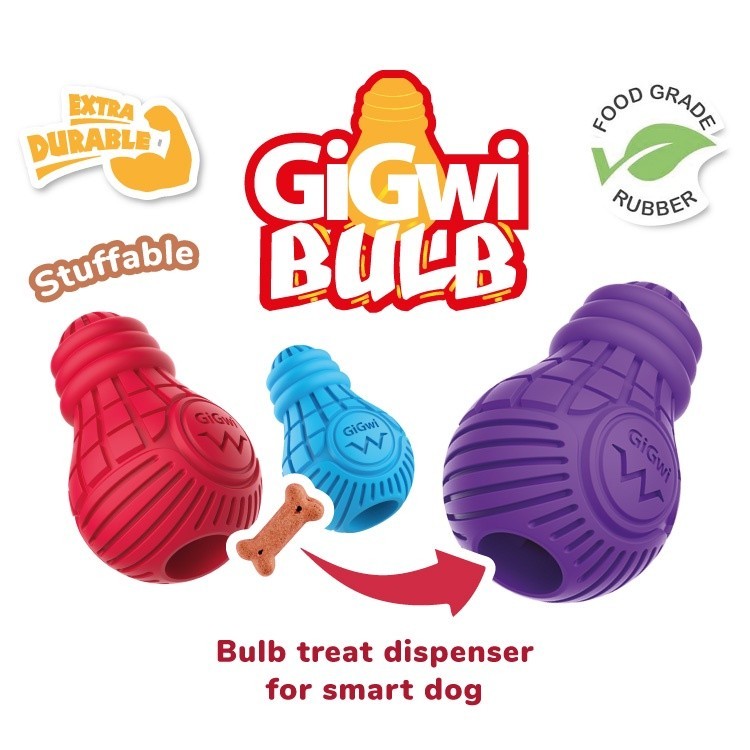 GiGwi Bulb Dog Treat Dispenser Toy - Blue/Red/Purple | Shopee Malaysia