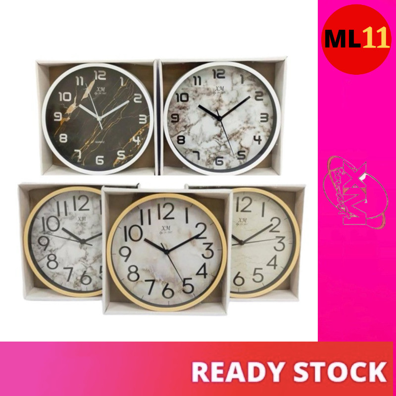 (20cm) Round Wall Clock Ikea Style Home Decor Jam Dinding Clock Jam ...