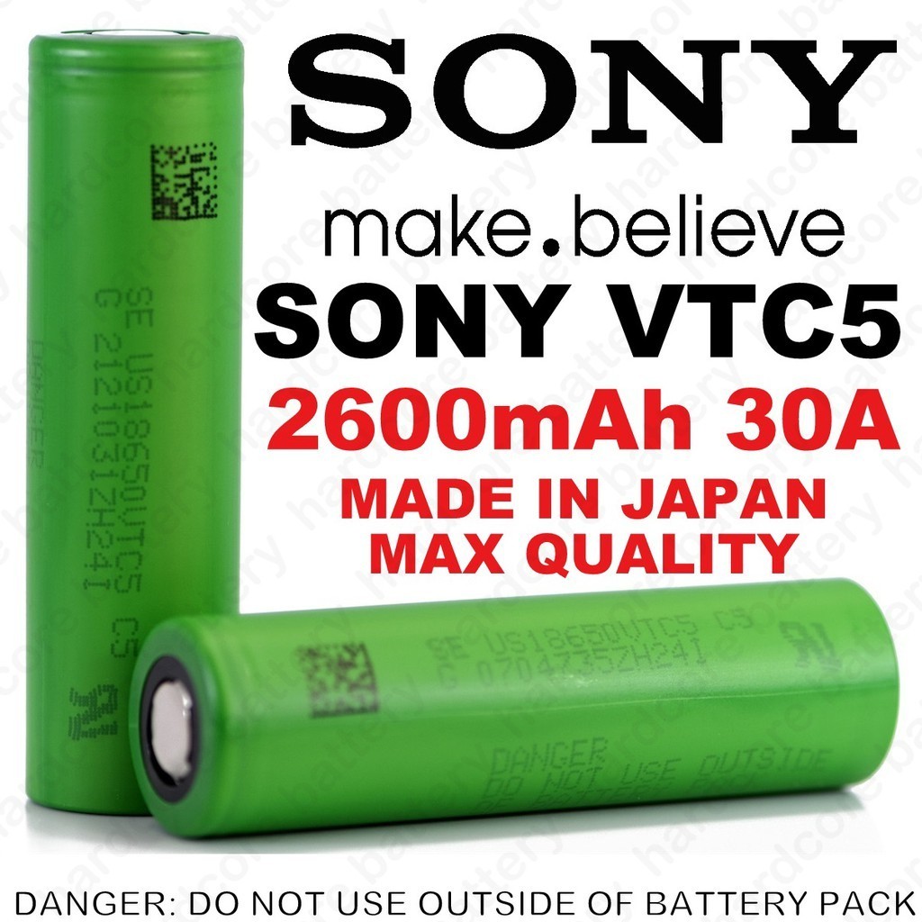 Authentic Sony VTC5 Rechargeable 18650 2600mAh 3100mAh Lithium Ion 30A RC Battery High ...