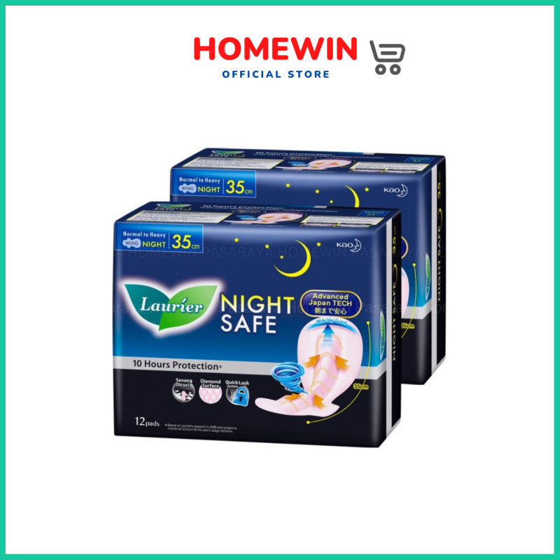 Laurier Night Safe Wing 35cm (12 Pads x 2 Packs) | Shopee Malaysia