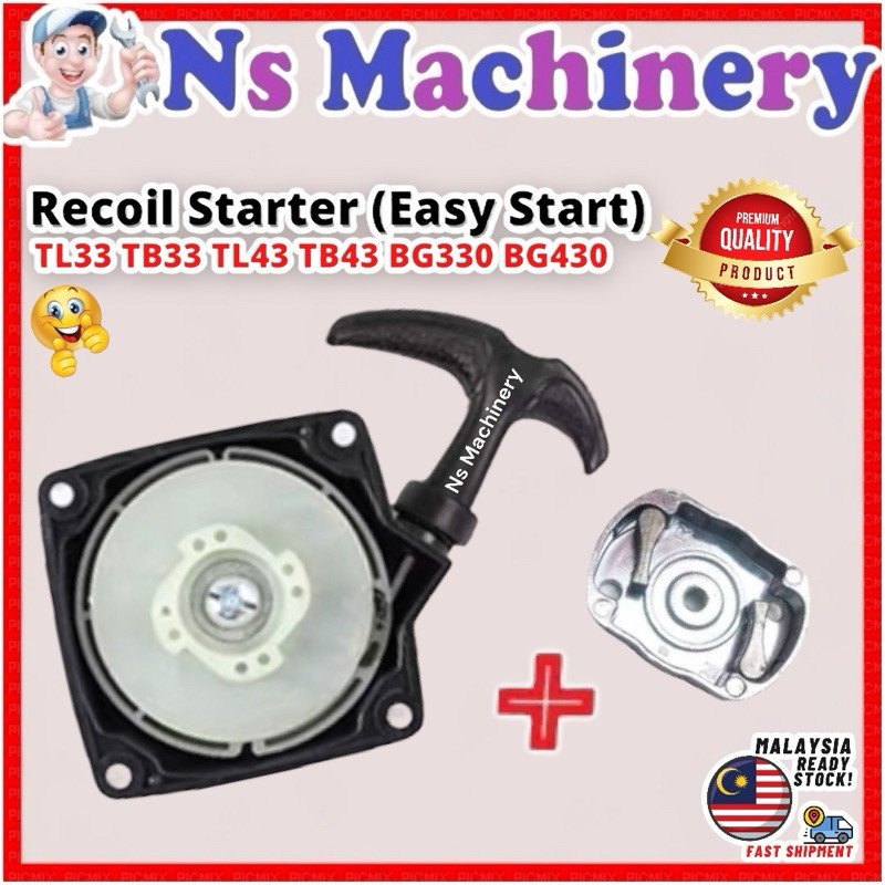 Heavy Duty Double Spring Recoil Starter Mesin Rumput Mitsubishi E-START TB33 TB43 TB52 BG430 ...