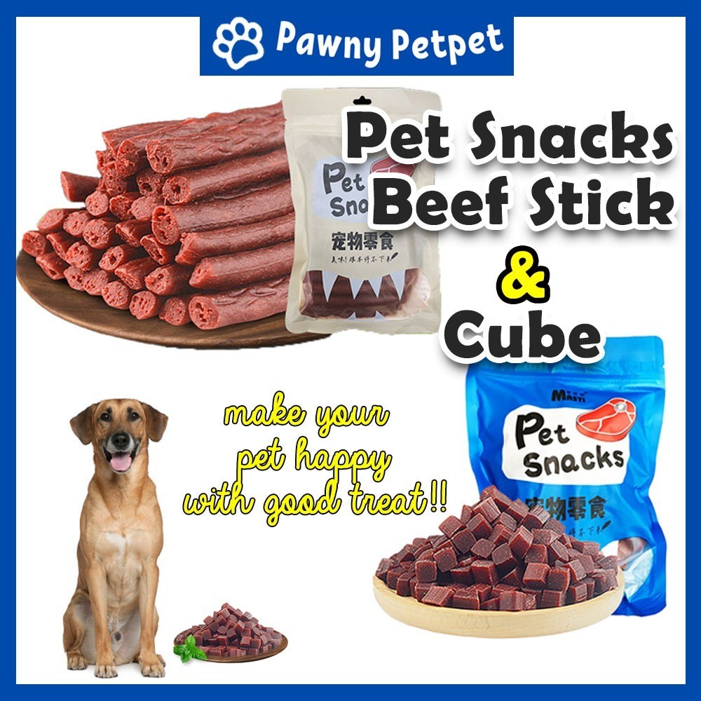 Pawny Masti 500g Pet Snacks Teeth Grinding Beef Stick Cube Meat Strip ...