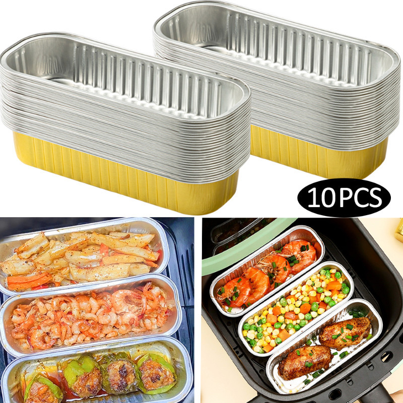 5pcs/set Mini Loaf Baking Pan Aluminum Foil Rectangle Cupcake Mold Tray ...