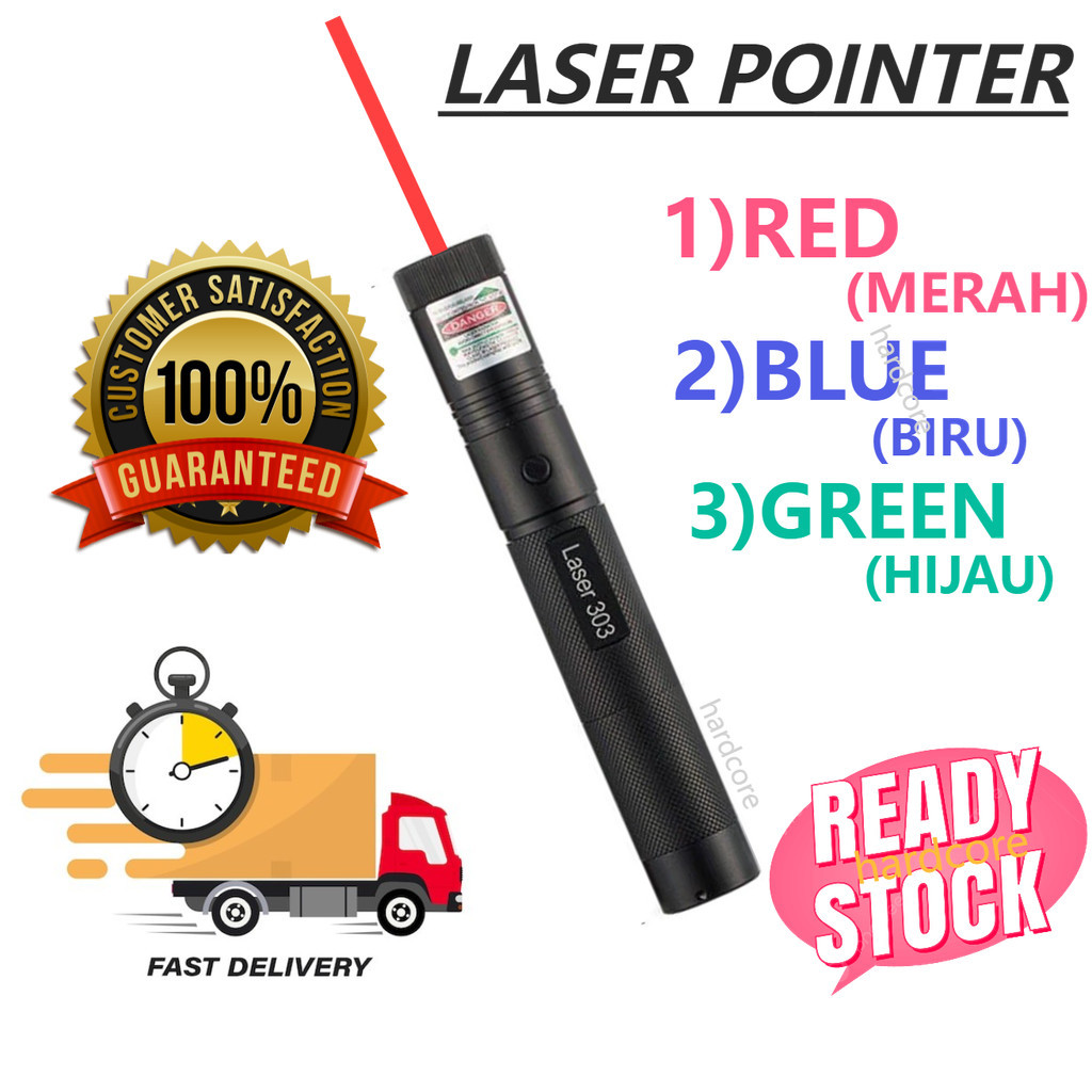 READY RED Laser Pointer 303 aluminium Adjustable Focus Lazer high power ...