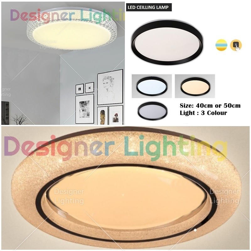 Ikea Ceiling Light 40cm/50cm Modern Led Panel Light Lampu Siling Hiasan 3 Colour Led Panel Light ...
