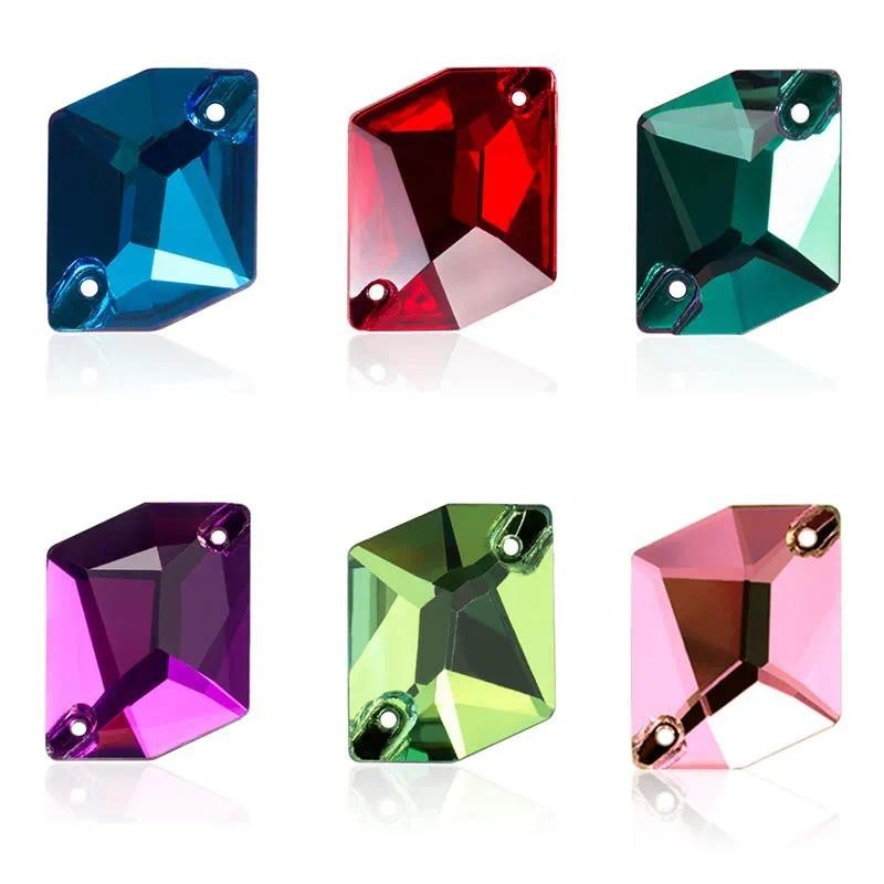 AAAAA Rhombus Rhinestones For Needlework Sew On Stone Color Crystal ...