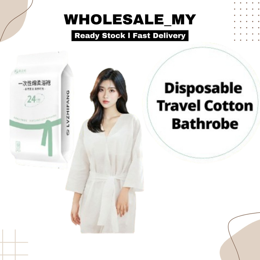 [Disposable Hotel Bathrobe] Travel Cotton Bathrobe Spa Sauna Sleepwear ...