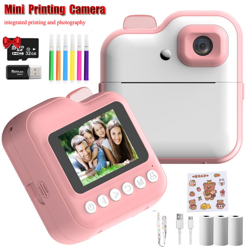 Mini Kids Camera Instant Print, 1080P Digital Camera for Kids with 32G ...
