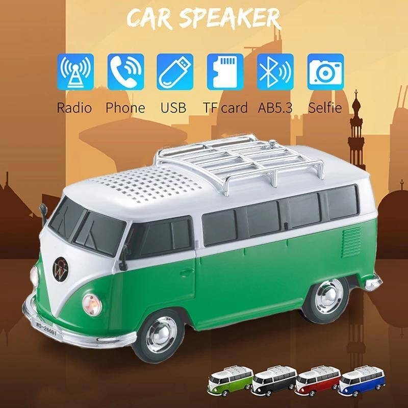 WS-266 Speakers Crystal Car Shape Bus Bluetooth Speaker with TF USB FM ...