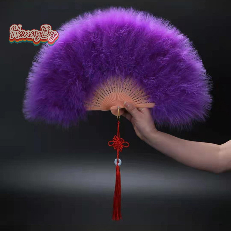 honeybird Feather Folding Fan Japanese Sweet Fairy Girl Gothic Court ...