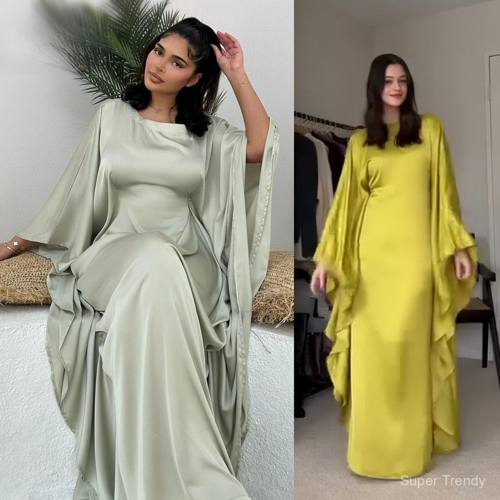 Baju Raya Party Abaya Bat Sleeve maxi dress Kaftan Islam Arab Jubah ...