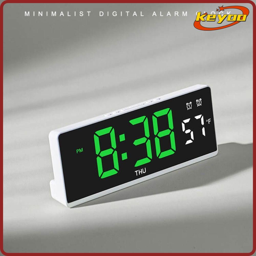 [KEYOO] Digital LED Clocks, Date Temperature Electronic Wall Clock ...