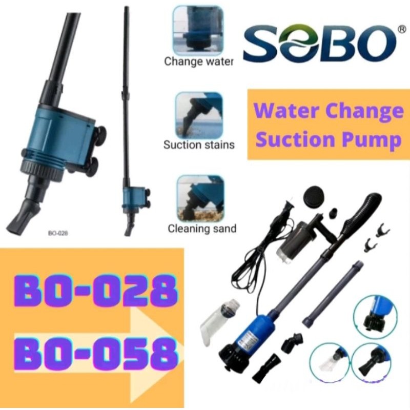 SOBO BO-028 Suction Cleaning Pump For Aquarium Tank Multifunction Clean Pump | Shopee Malaysia