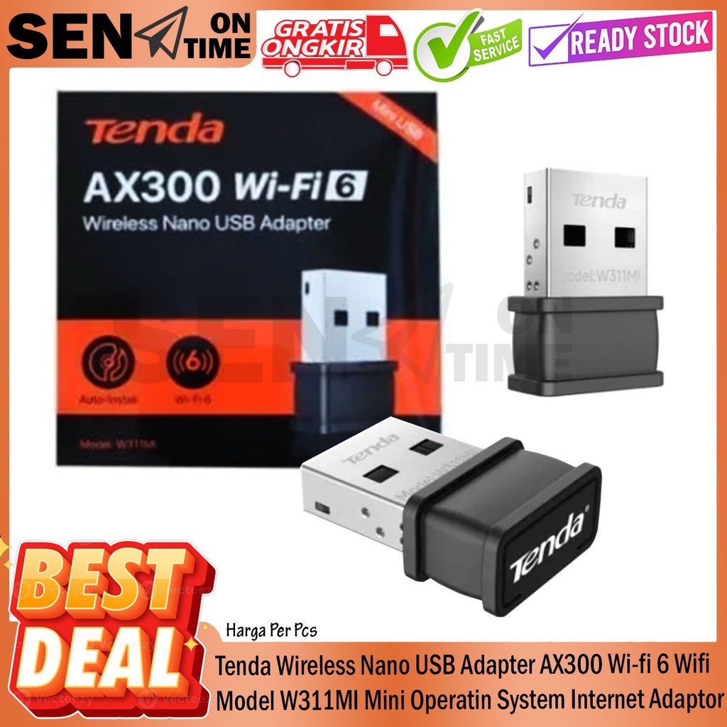 TENDA Tent Wireless Nano USB Adapter Mini Wifi Adapter Wireless AX300 Wi-fi 6 Models W311MI ...