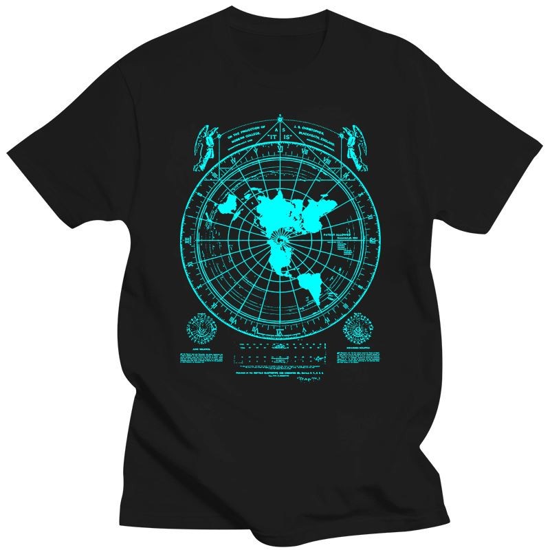 Mens Clothing Flat Earth Map Tshirt Earth Is Flat Firmament Plies World ...