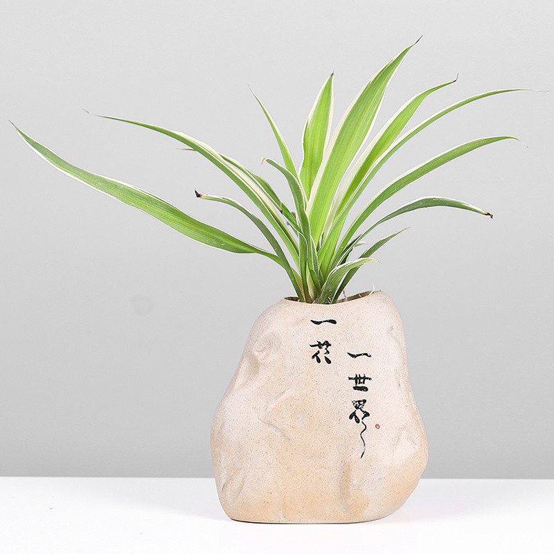 Stoneware Vase Zen Simple Copper Coin Grass Hydroponic Utensils Vase ...