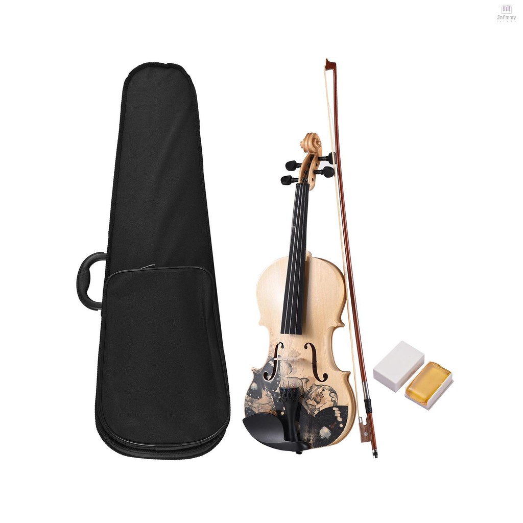 Scroll With Carry Violin Basswood Side Carry Case Maple Scroll With 4/4 ...