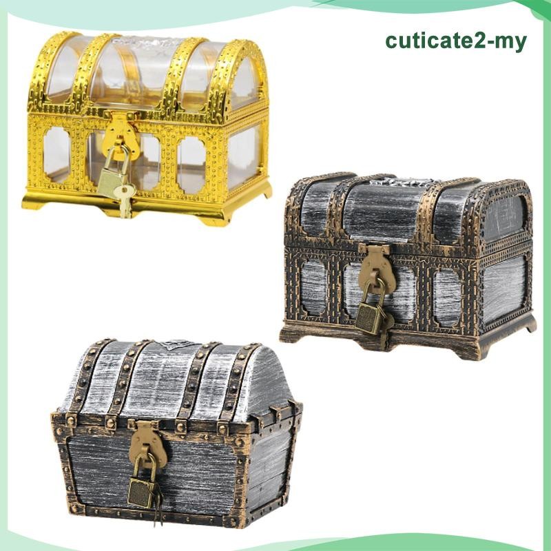 [CuticateddMY] Pirate Treasure Chest Pirate Chest Storage Box with Lock ...