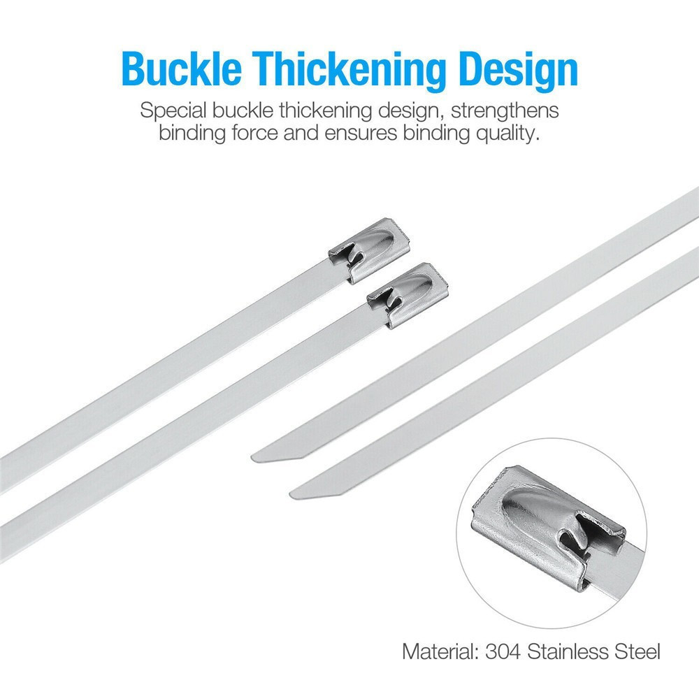 4.6x100cm 7.9x150cm SS304 Stainless Steel Cable Ties Anti Corrosion ...