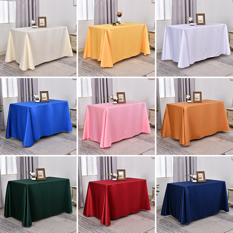 Hotel ini kain meja warna solid satin dua sisi satin tebal segi empat ...