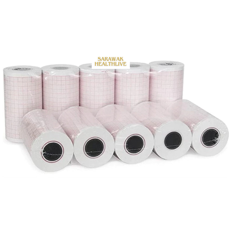 [Ready Stock] ECG Paper 80mm x 20M (5 Roll) for ECG Machine | Shopee ...