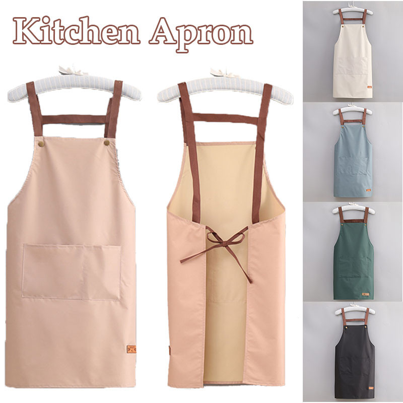 Kitchen Apron H-type Oil-proof Large Pocket Coffee Shop Restaurant Work ...